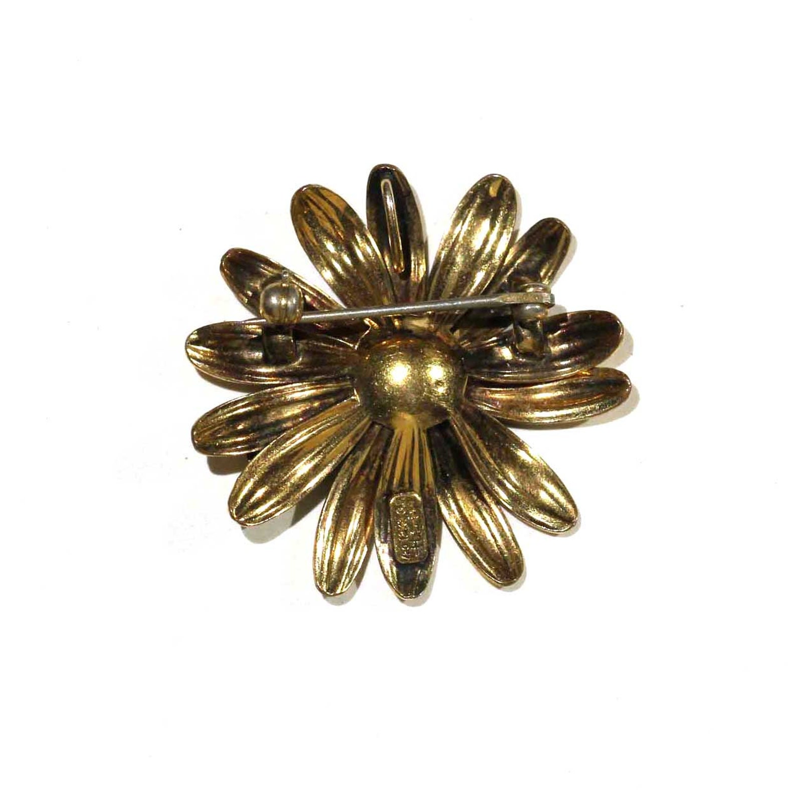 Vintage Harry S. Bick (HSB) 12k Gold Filled Daisy Painted Enamel ...