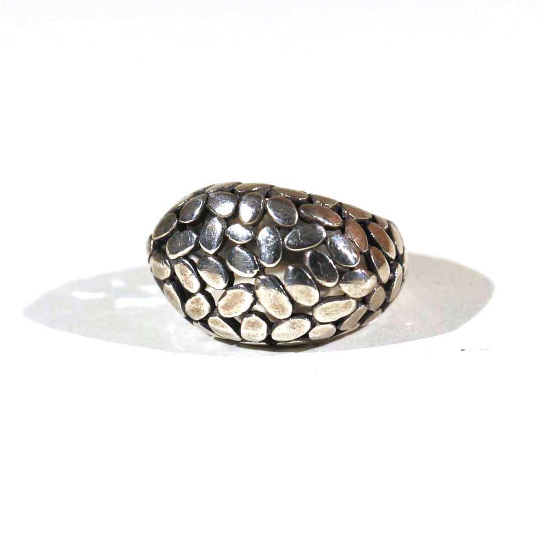 Vintage Sterling Reptile Scale Stone Pebble Patterned Modernist ...