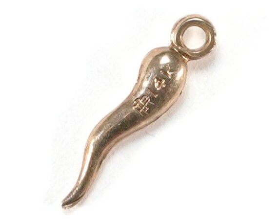 Vintage 14k Devil Horn Italian Yellow Gold Good Luck … - Gem
