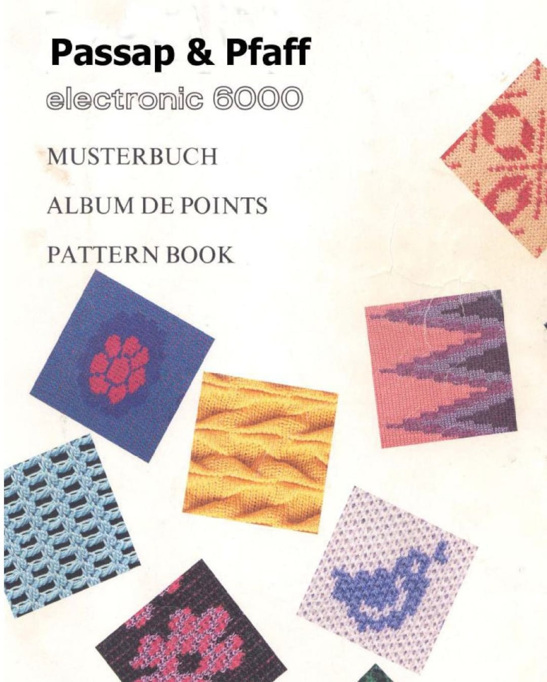 3 in 1 Passap E6000 Knitting Machine Manual / Instruction Book + Pattern Book + Service Manual ...