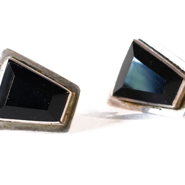 Triangle Onyx Earrings - Etsy