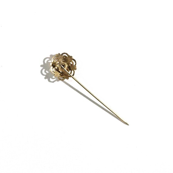 Antique Raw Gold Nugget Yellow Gold Stick Pin With Fl… - Gem