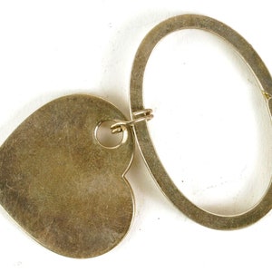 Vintage Solid Sterling Silver Heart Key Chain Big O Ring - Etsy