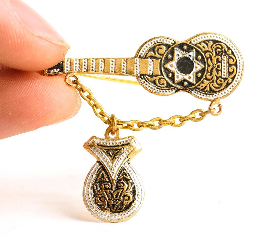 Vintage Spanish Eruopean Mandolin Round Style Musical Instrument Pin - Etsy