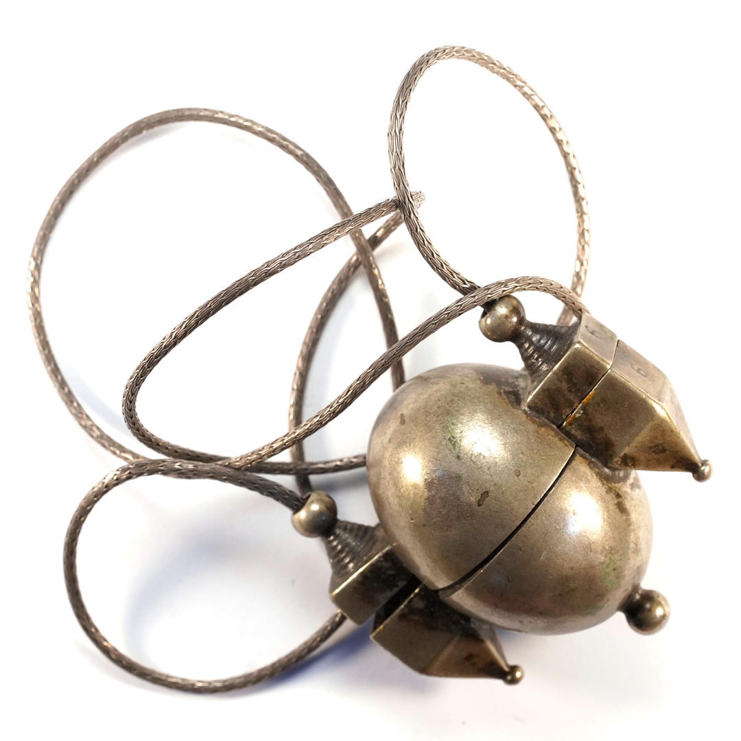 LARGE Antique Silver Lingam Casket, Lingam Box, Indian Amulet, Shiva ...