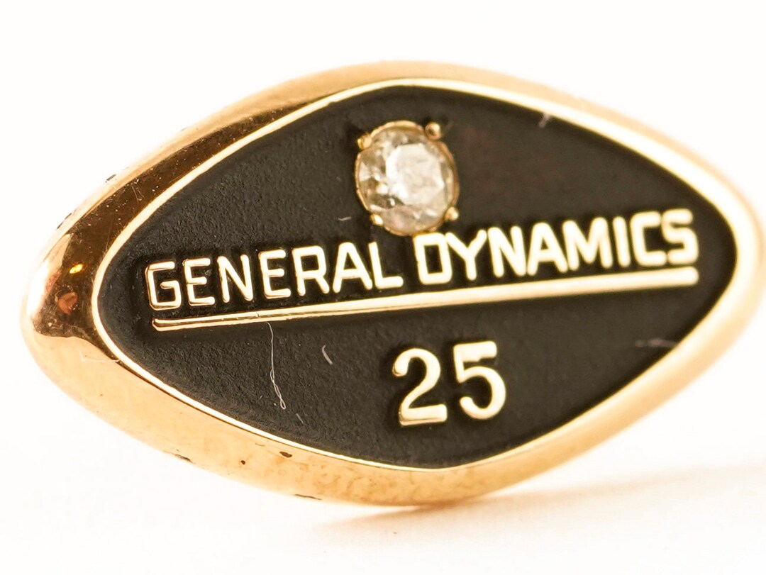 Rare Vintage 14k Yellow Gold Diamond General Dynamics 25 Year Service ...