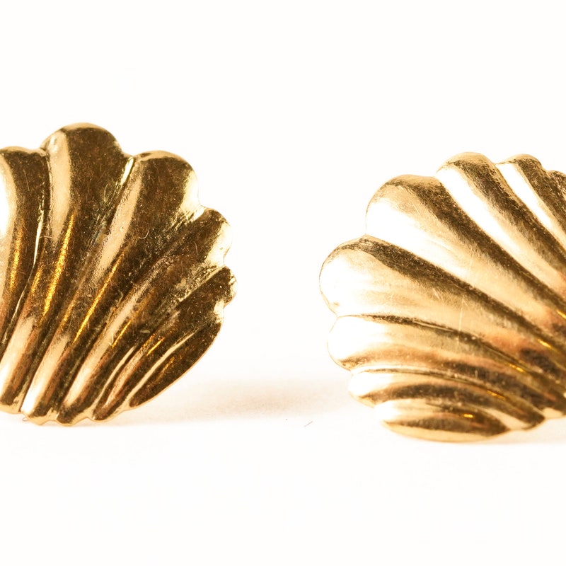 Gold Shell Earrings - Etsy