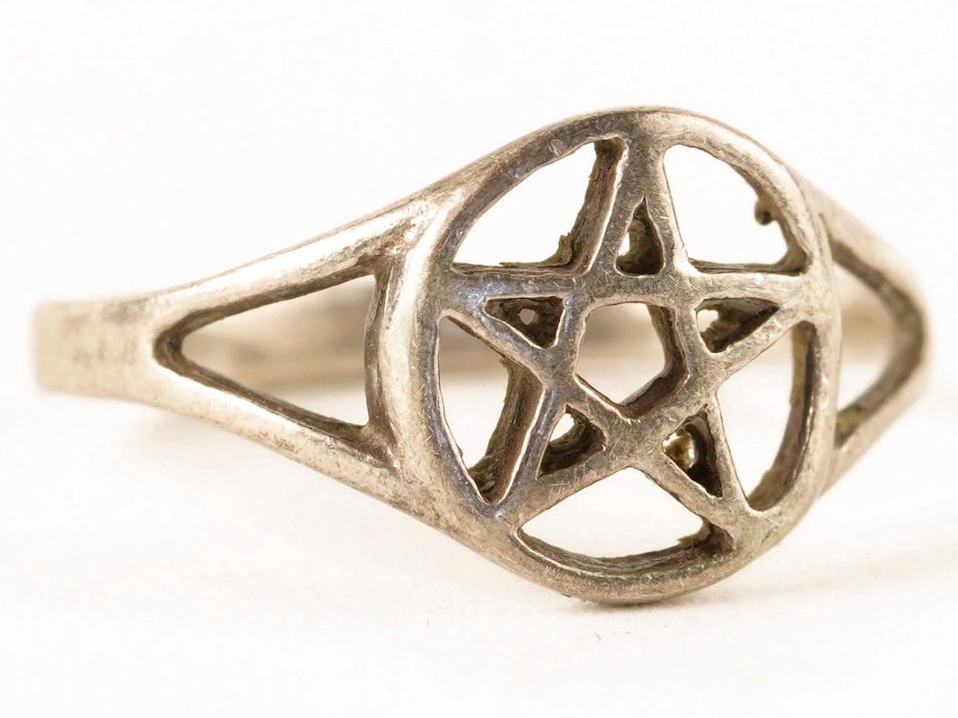 Vintage Sterling Pentagram Pentacle Star Satanic Panic Punk Witchcraft ...