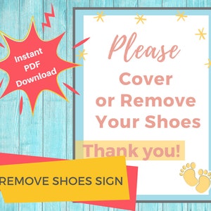 Daycare Remove Shoes Sign: Printable Childcare Decor (PDF Download) - Etsy