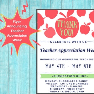 Teacher Appreciation & Fun | Teacher Thank You Flyers | Digital ...