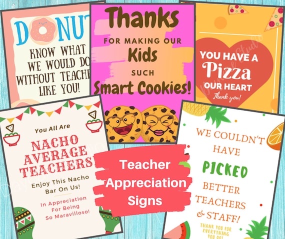 Teacher Appreciation Week Bundle Teacher Thank You Flyers | Etsy