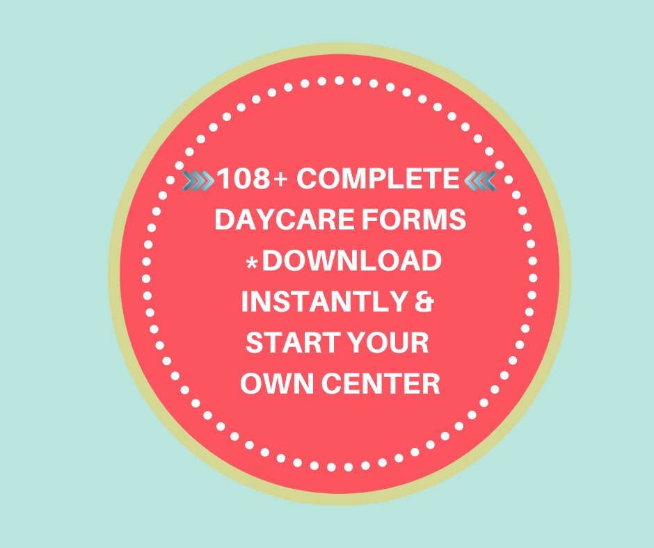 Daycare Forms SUPER Package-108 Forms/ Start Your Own Child Care Center ...