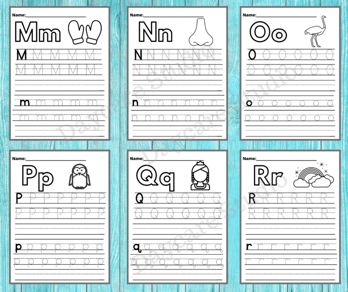 Preschool Handwriting Worksheets/ Alphabet Writing Practice/ - Etsy