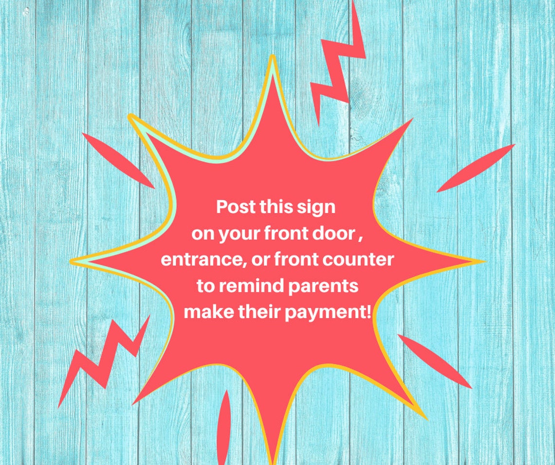 Payment Due Sign: Childcare Tuition Reminder (digital Download) - Etsy