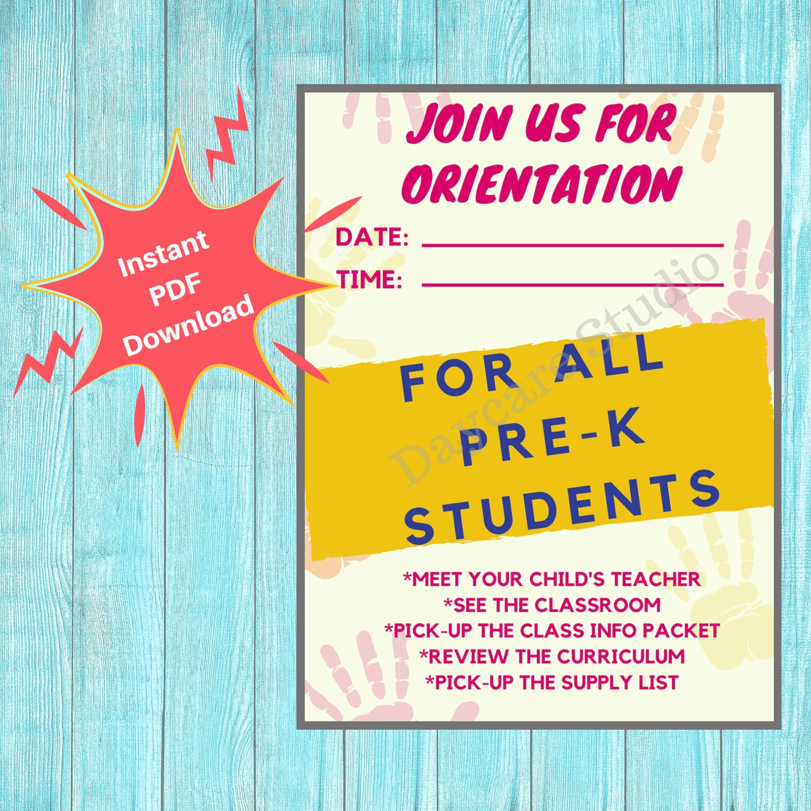 Pre-k Orientation Flyer: Editable Open House Template (canva) - Etsy