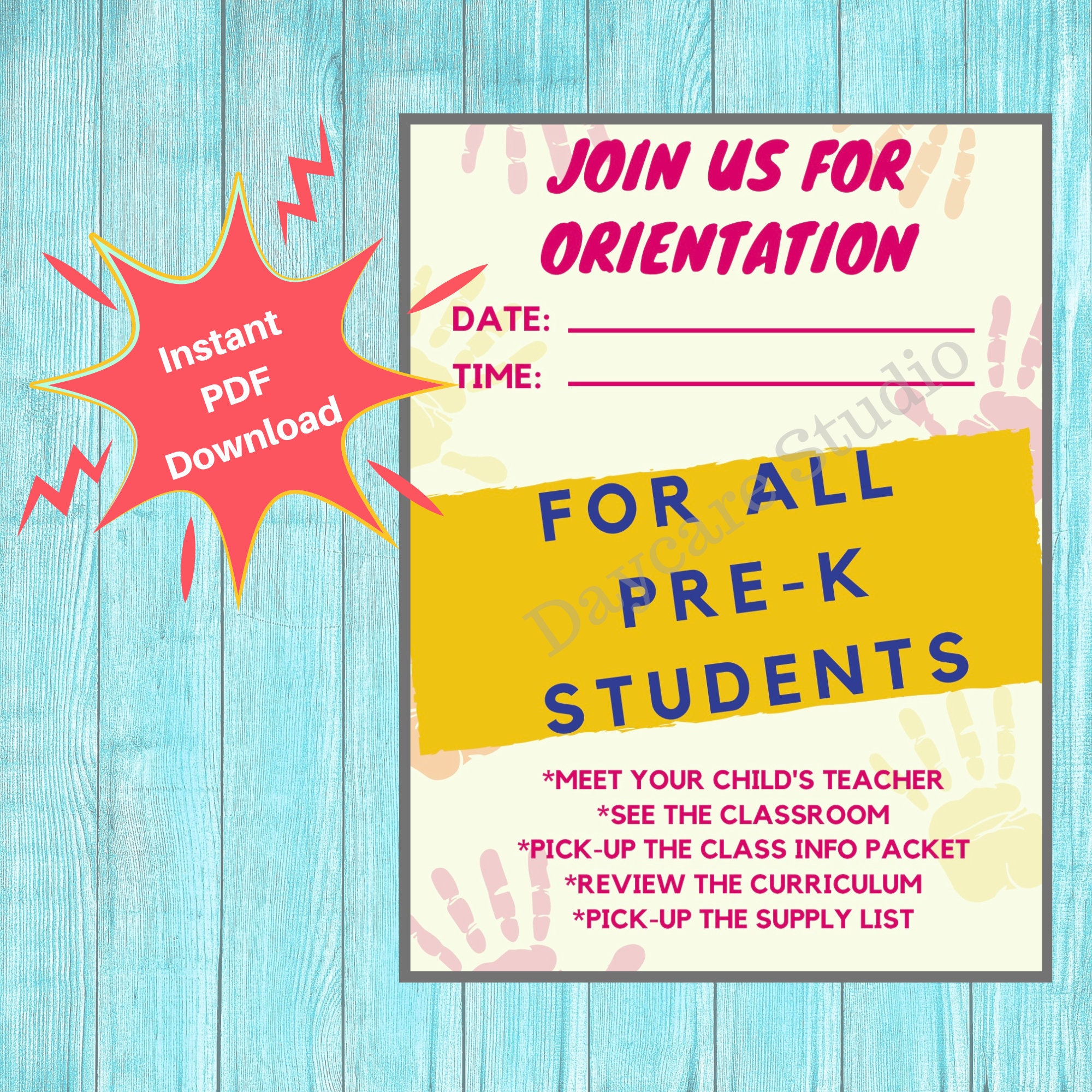 Pre-k Orientation Flyer: Editable Open House Template (canva) - Etsy