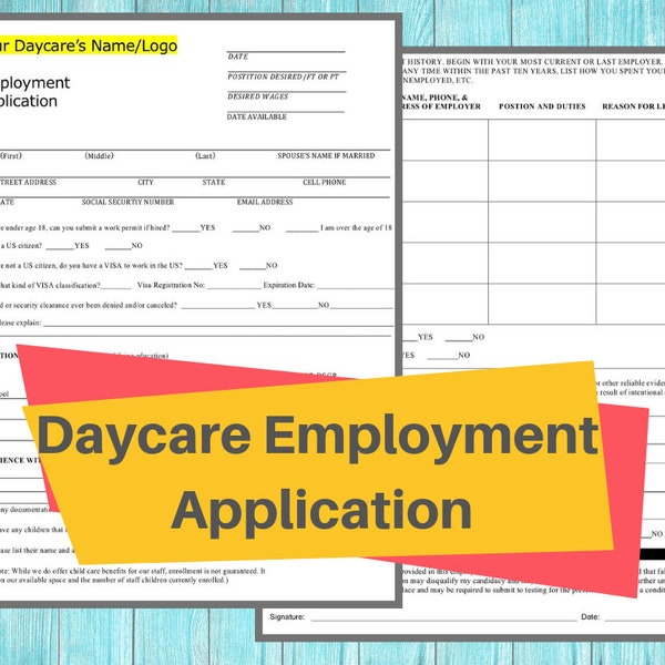 Daycare Forms - Etsy