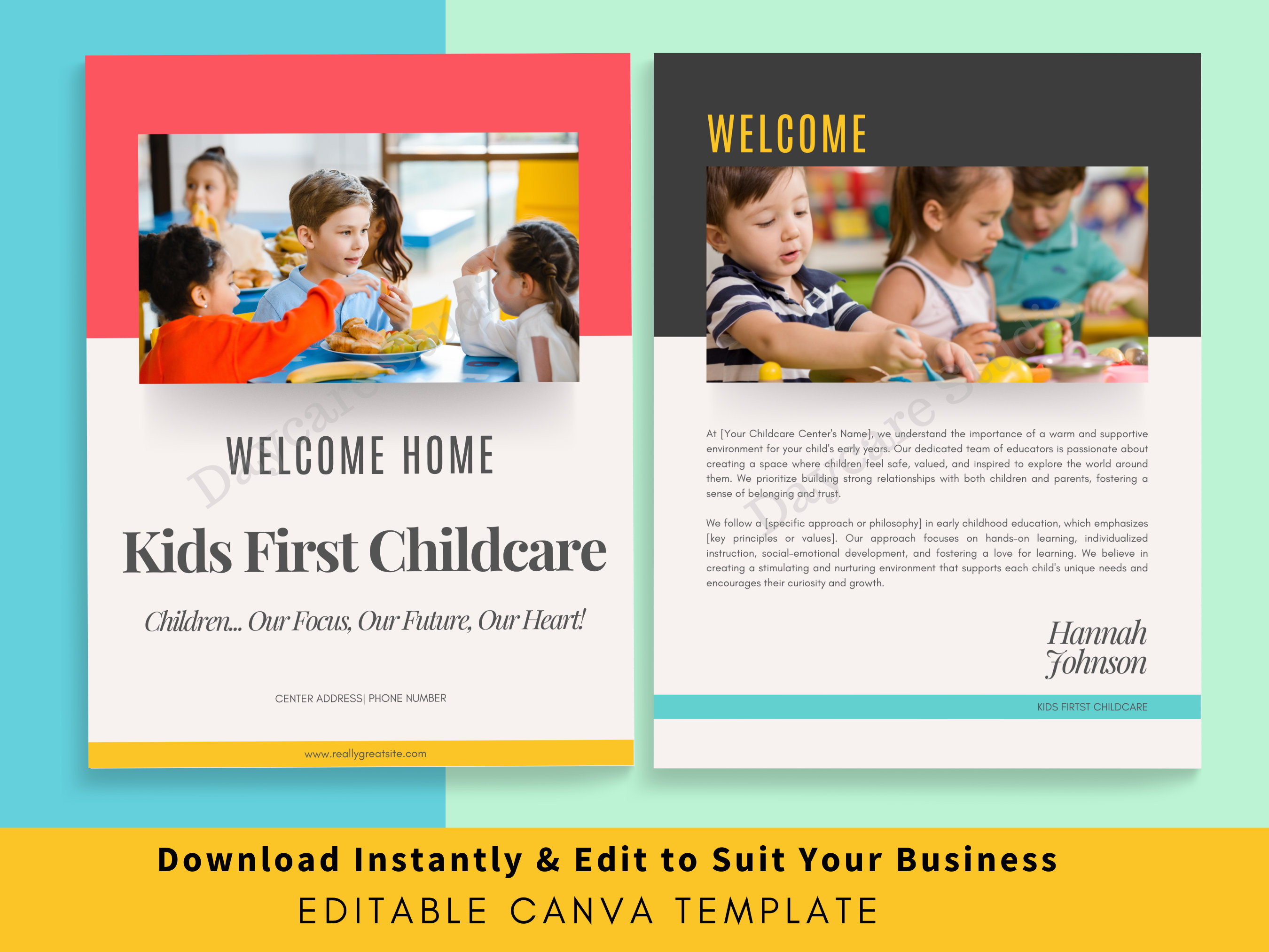 Daycare Information Packet: Editable Childcare Brochure (digital ...