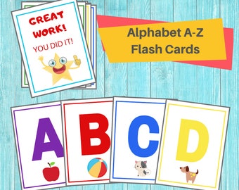 Alphabet Flash Cards / ABC Printable Flashcards / Toddler & Preschool ...