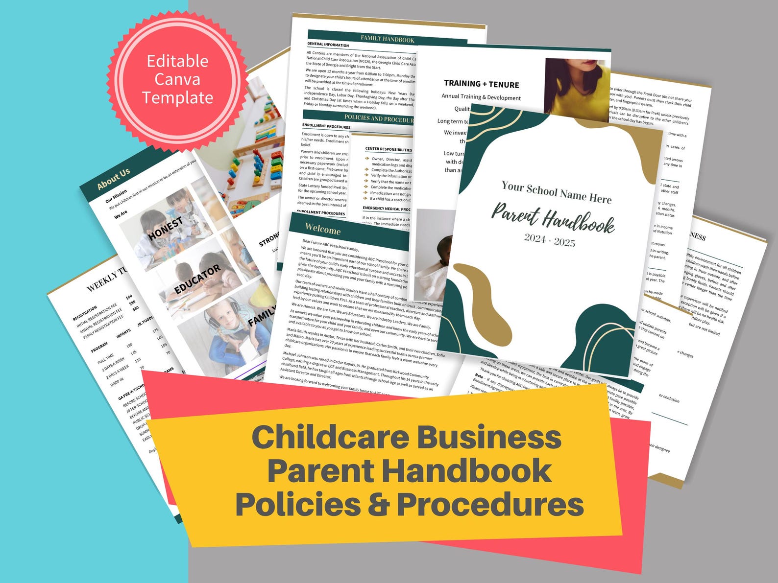 Daycare Parent Handbook Template: Childcare Policies & Procedures ...