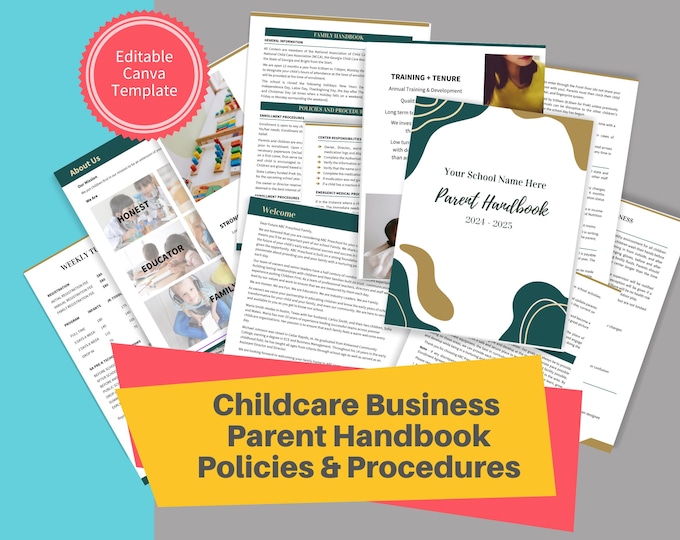 Daycare Parent Handbook, Childcare Enrollment Forms, Daycare Policies ...