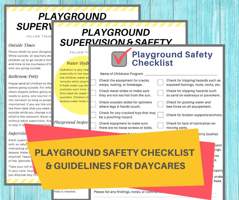 Daycare Playground Safety Checklist & Guidelines (printable PDF) - Etsy