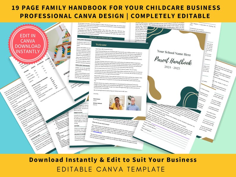 Daycare Parent Handbook Template: Childcare Policies & Procedures ...