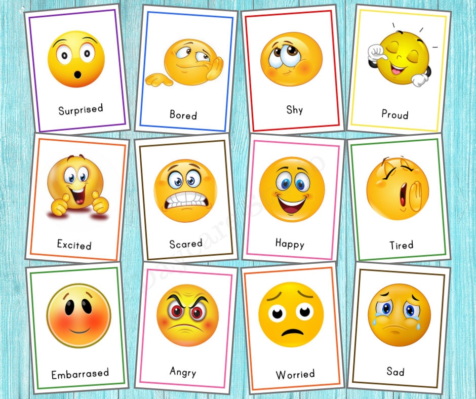 Emotions Flash Cards /feelings Printable Flashcards / Toddler ...