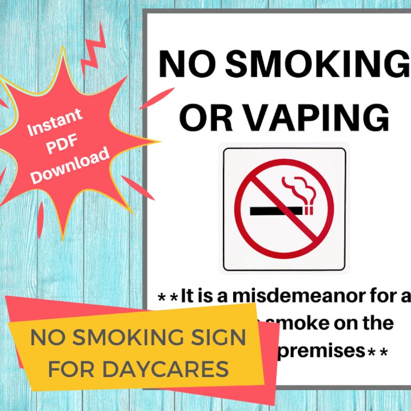 Tobacco Free Sign - Etsy