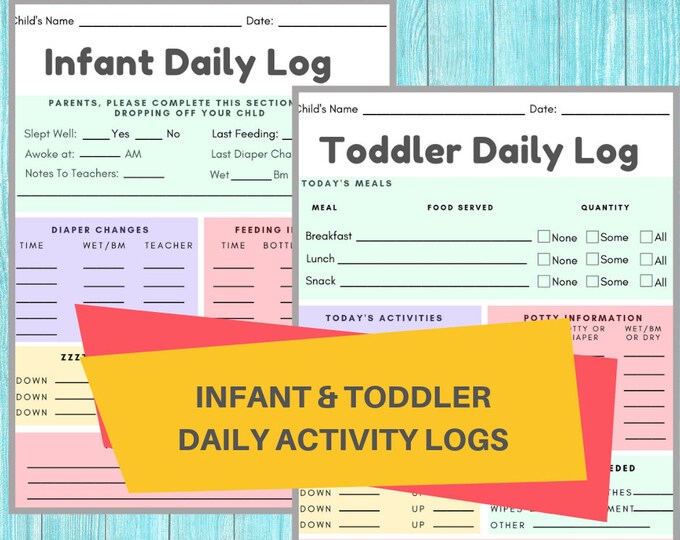 Infant / Toddler Daily Log - Etsy