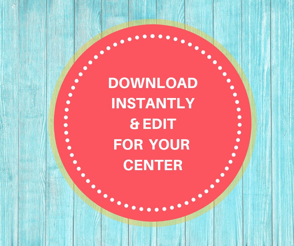 DAYCARE EMPLOYEE HANDBOOK/ Childcare Center Printable Daycare Forms ...