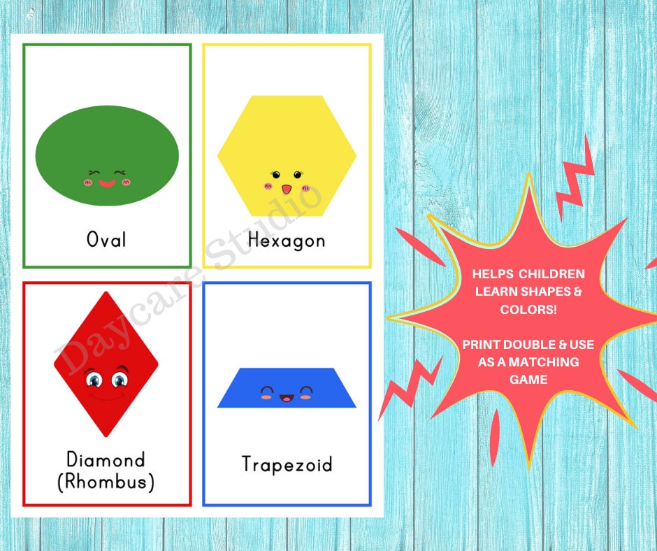 Shape Flash Cards: Toddler & Preschool Learning (PDF Printable) - Etsy
