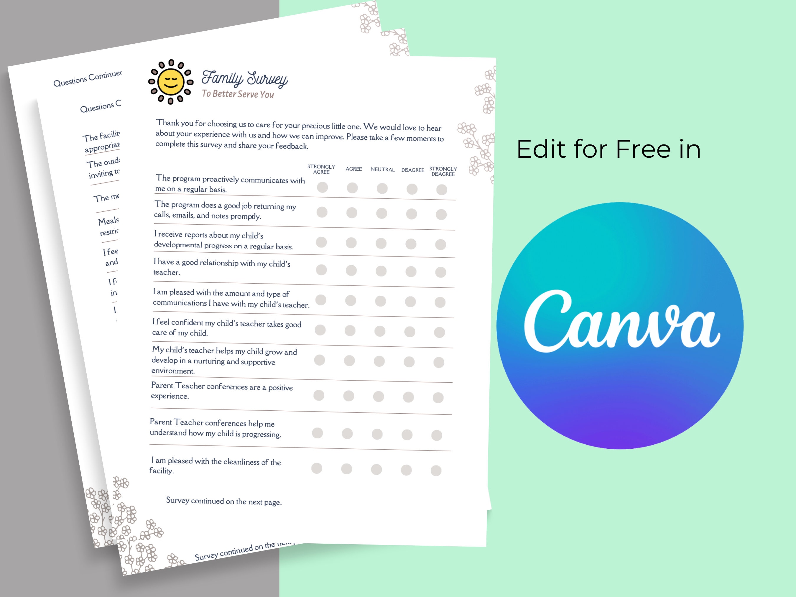 DAYCARE PARENT SURVEY Childcare Center Printable Parent Survey Form daycare-parent-survey-childcare-center-printable-parent-survey-form