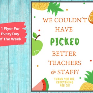 Teacher Appreciation Week Bundle | Teacher Thank You Flyers | Instant ...