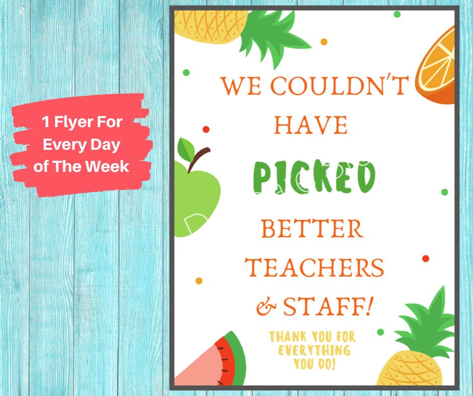 Teacher Appreciation Week Bundle Teacher Thank You Flyers - Etsy