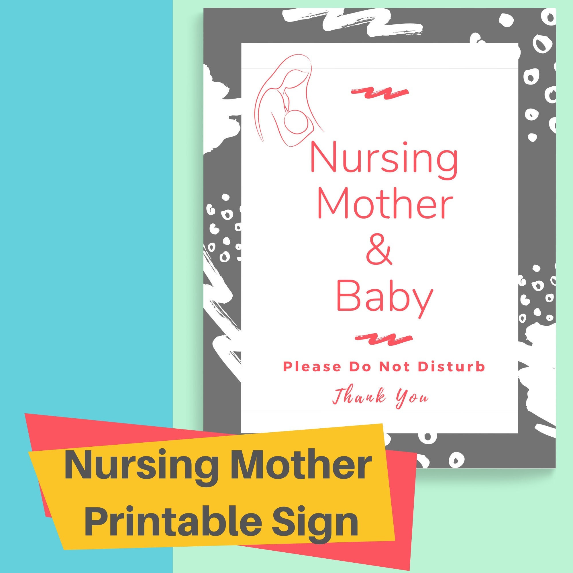 Nursing Mothers Daycare Sign | Nursing Mother & Baby Poster for Child ...