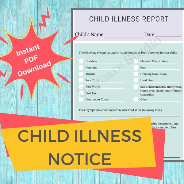 Child Illness Report - Etsy