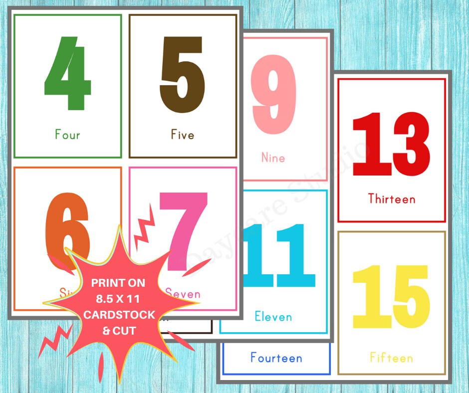 Number Flash Cards 0-30: Toddler & Preschool Printable (PDF) - Etsy