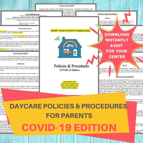 DAYCARE EMPLOYEE HANDBOOK/ Childcare Center Printable Daycare - Etsy