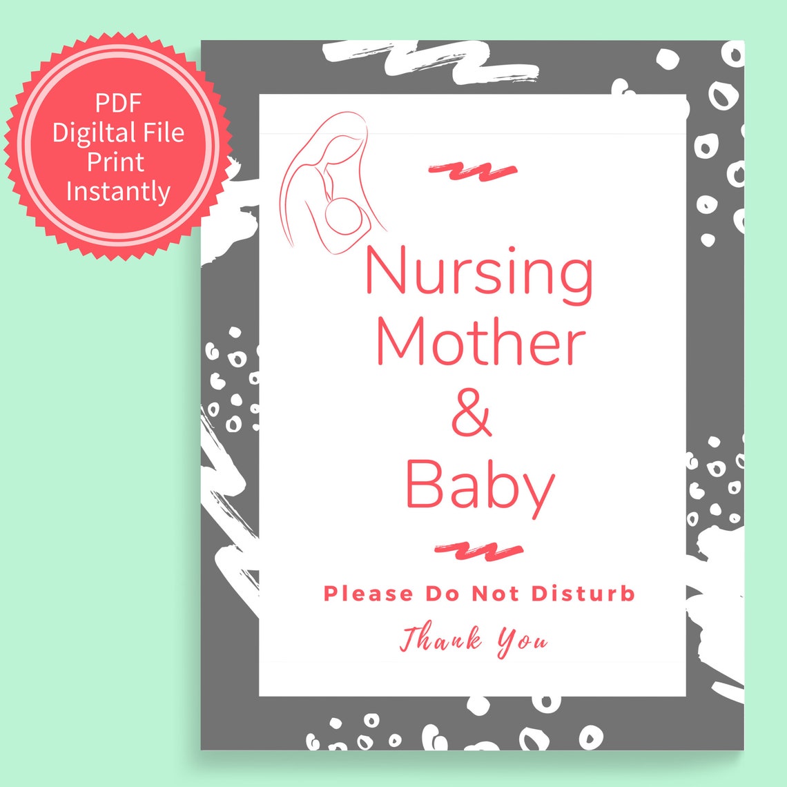 Nursing Mothers Daycare Sign | Nursing Mother & Baby Poster for Child ...