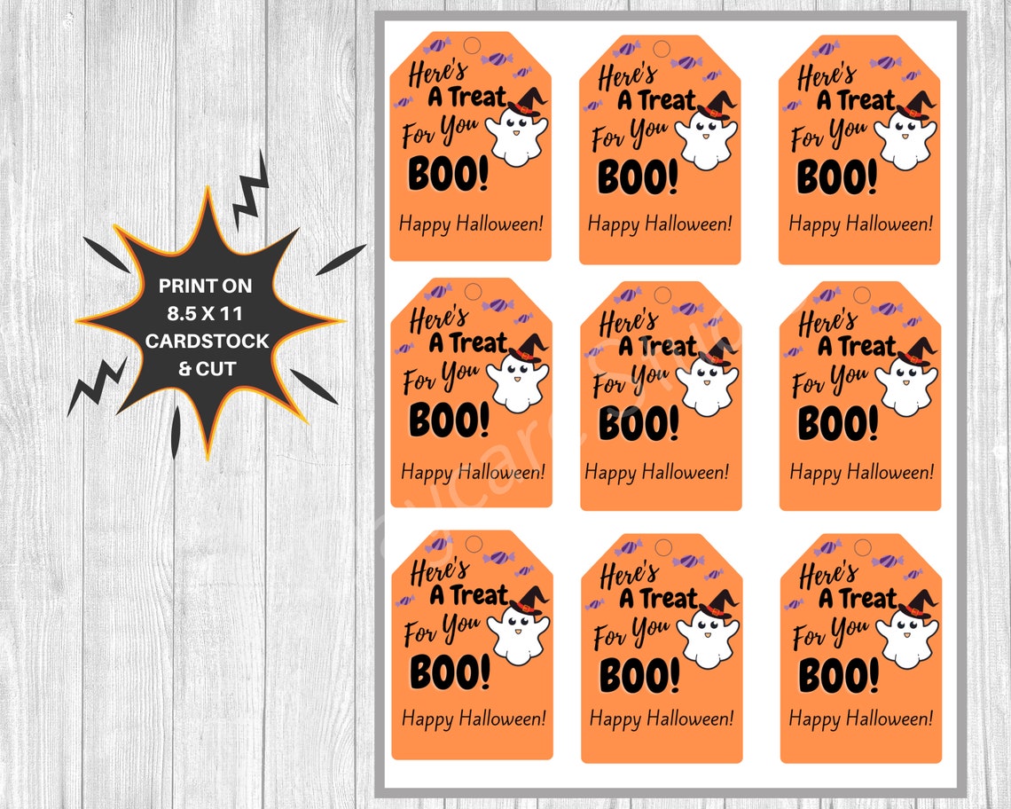 Halloween Gift Tags Printable / Cute Ghost Treat Gift Tags / Cookie and ...