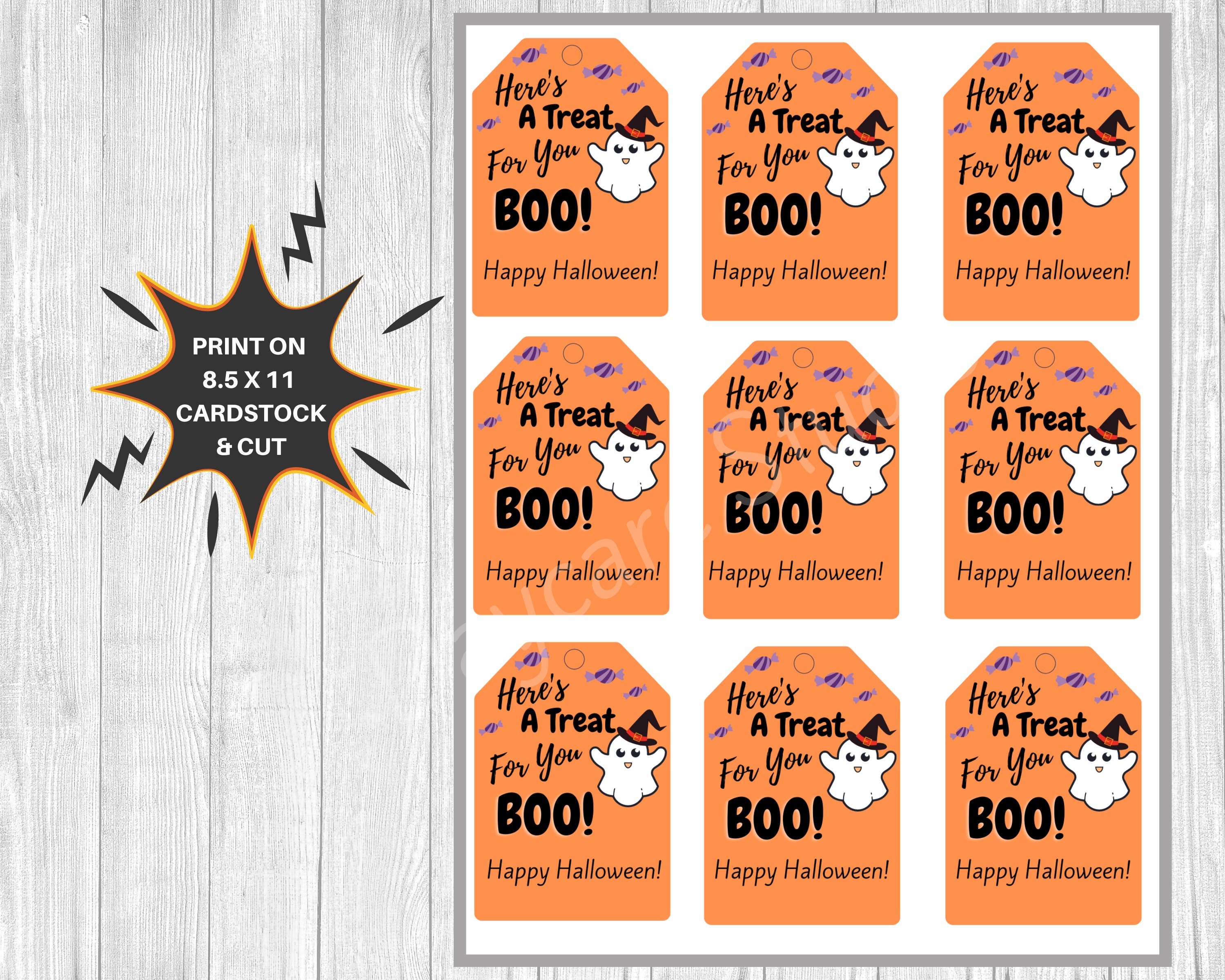 Halloween Gift Tags Printable / Cute Ghost Treat Gift Tags / Cookie and ...