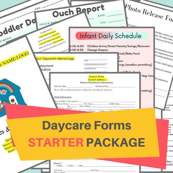 Home Daycare Forms - Etsy