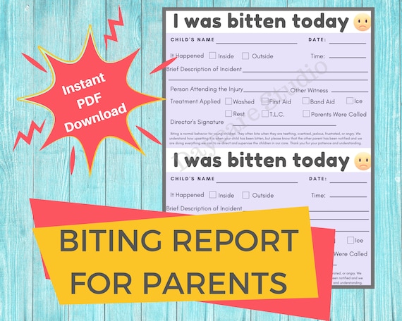 BITING REPORT Daycare Printable Child Incident Report Etsy biting-report-daycare-printable-child-incident-report-etsy