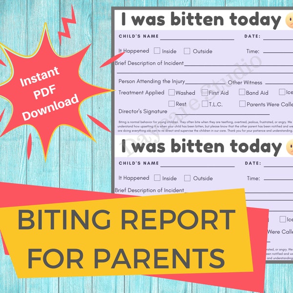 Biting Report Daycare - Etsy