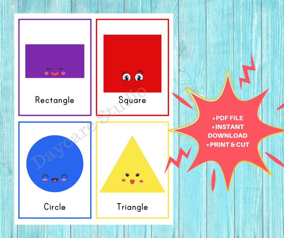 Shape Flash Cards: Toddler & Preschool Learning (PDF Printable) - Etsy