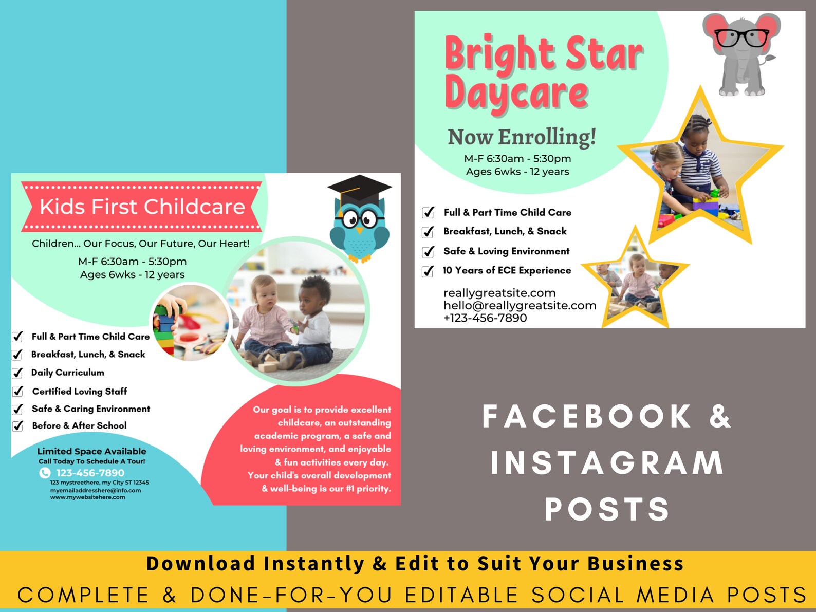 DAYCARE ADVERTISING FLYER Childcare Center Flyer, Facebook and ...