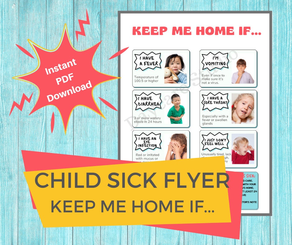 Child Sickness Flyer: Daycare & Preschool Reminder (PDF Download) - Etsy
