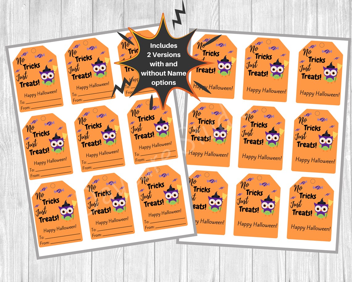 Halloween Gift Tags Printable / Cute Owl Treat Gift Tags / Cookie and ...