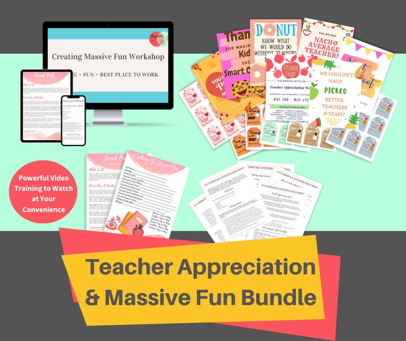 Teacher Appreciation & Fun | Teacher Thank You Flyers | Digital ...